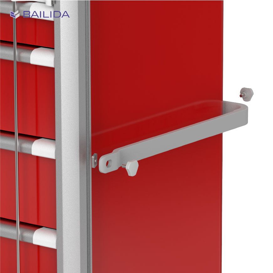 Emergency Medical Cart with magnetic locking bar, Tool-Free and Height ...