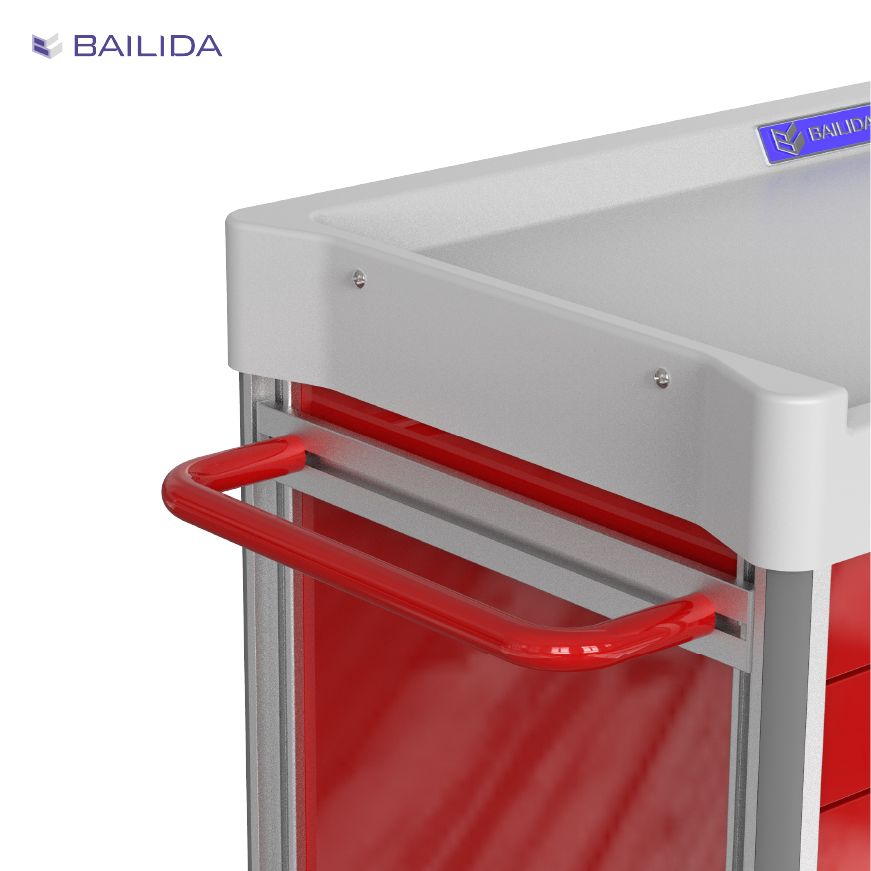 Emergency Medical Cart with Metal Locking Bar , Tool Mount Height ...