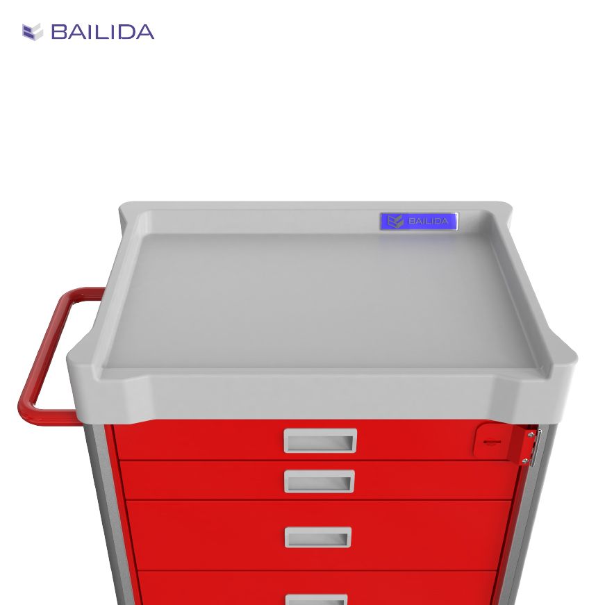 Emergency Medical Cart with Metal Locking Bar , Tool Mount Height ...