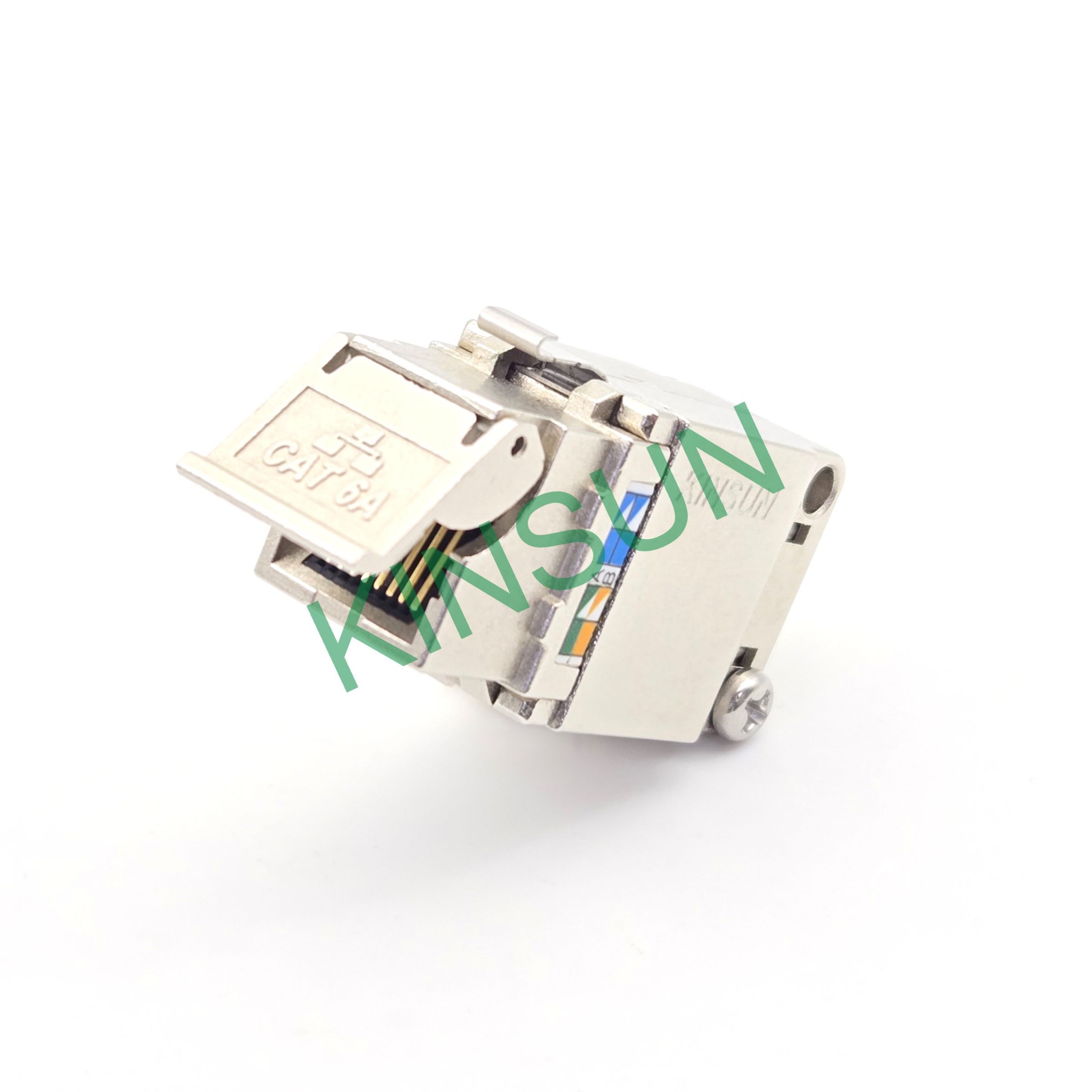 Keystone RJ Jack CAT6A skærmet IDC kabelsamling med 45° nedadgående ...