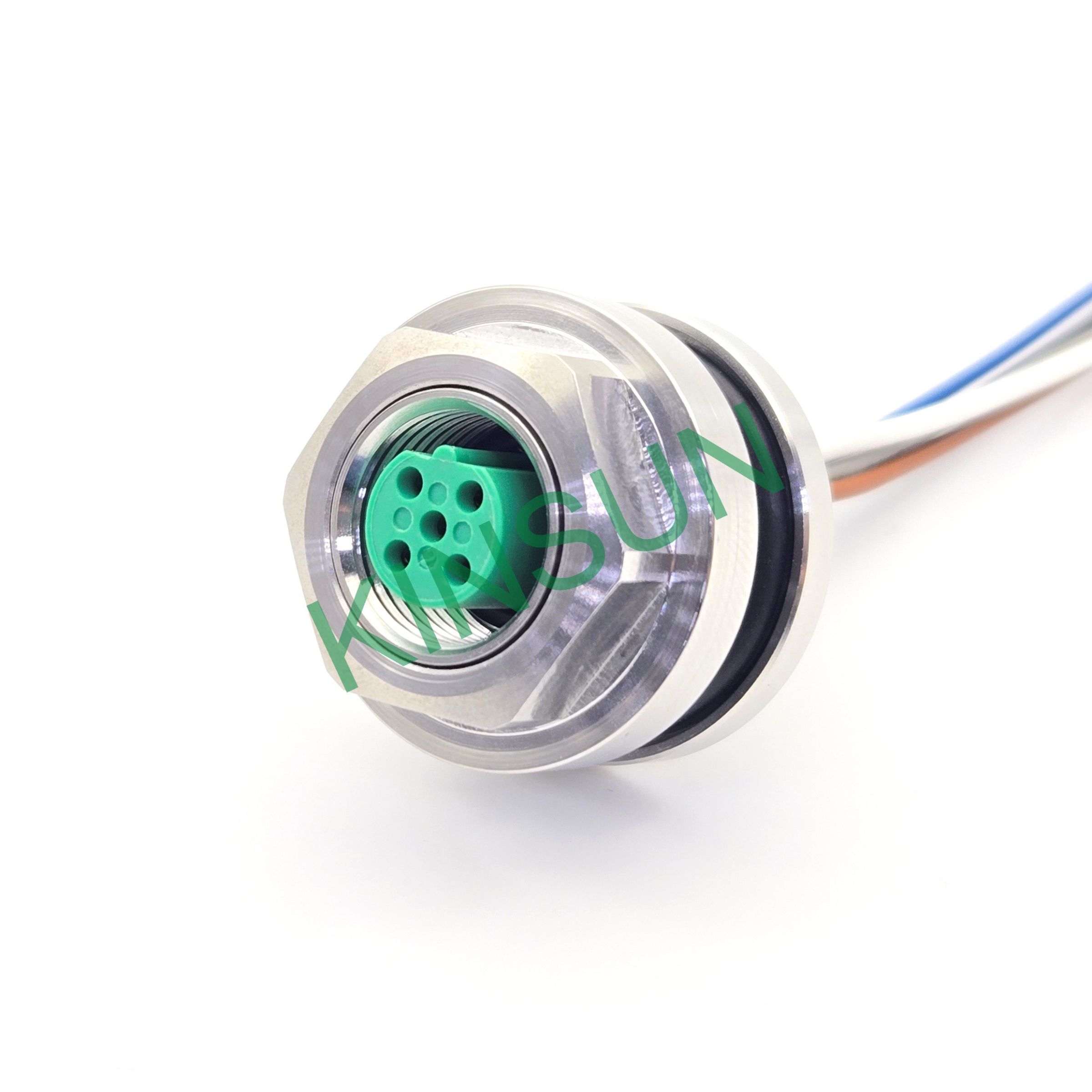 M12 Front-Mount Double-Sealing Female Connector with Lateral-Sealed ...