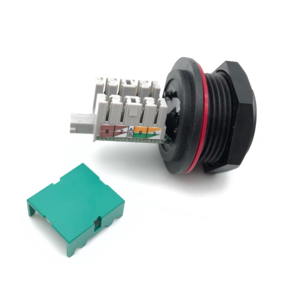 방수 커넥터 패널 측면 IDC 퀵 락 포함 - 방수 커넥터 RJ45 IDC 포함 IP68 | 35년간의 모듈형 잭 및 방수 ...