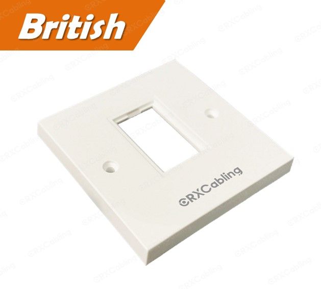British Style 6C Keystone Wall Plates 1 Port in White Color | Model ...