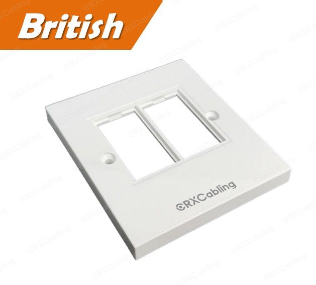 British Style 6C 2 Port Ethernet Wall Plate in White Color | Global ...