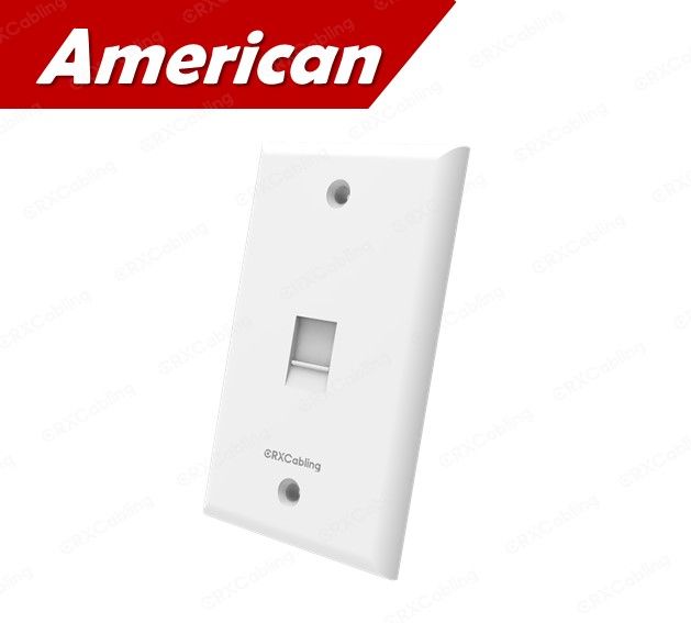 Vertical Shuttered 1 Port RJ45 Keystone Wall Plate in White Color ...